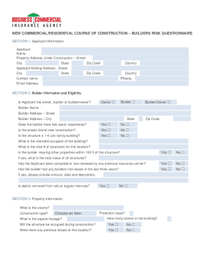 Fillable Online Course of Construction Application InsuranceCB.com Fax ...