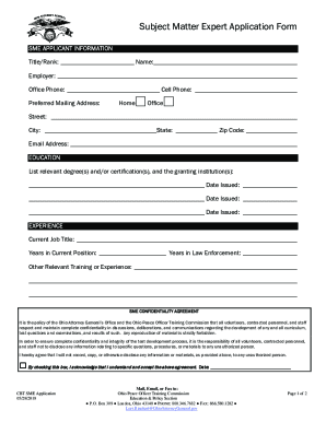 Fillable Online Corrections Basic Subject Matter Expert (SME ...