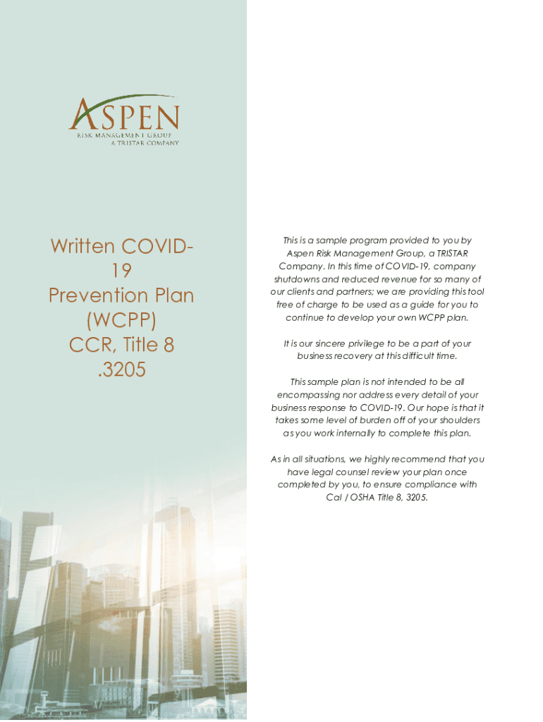 Fillable Online COVID-19 Preparedness Plan Optional Template for ...