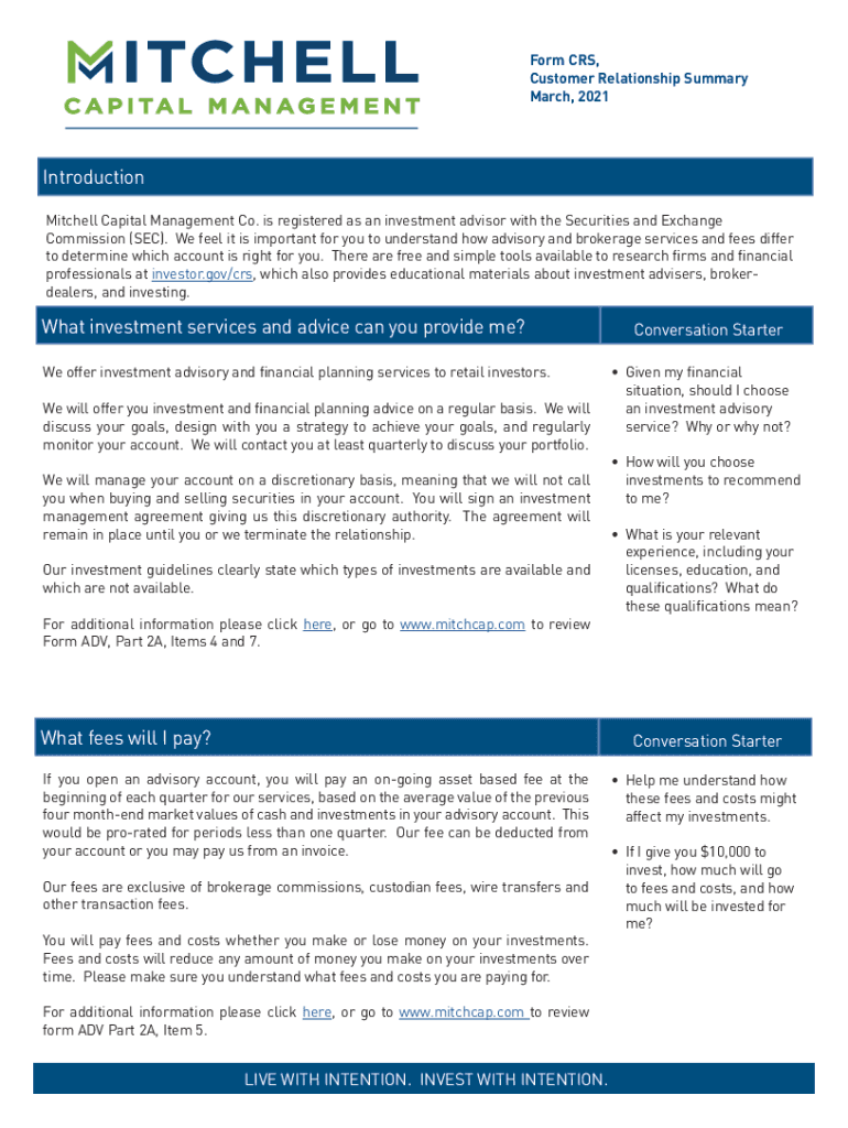 Fillable Online Form CRS Drafting Guide and Template (Investment ...