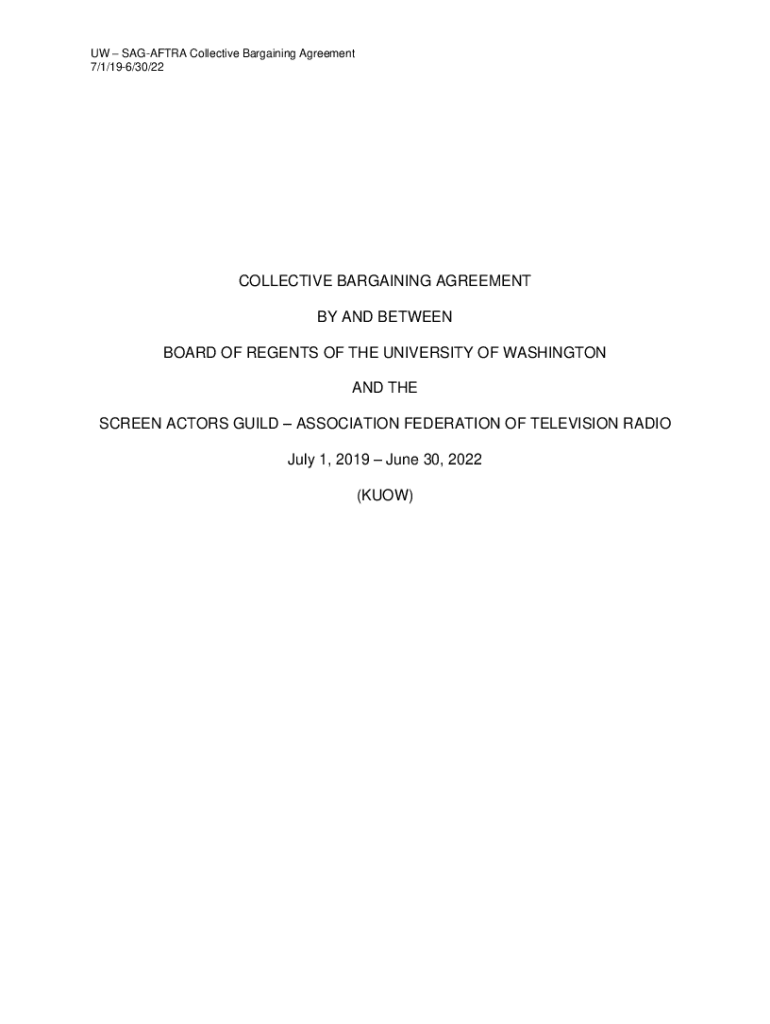 Fillable Online Approve SAG-AFTRA Collective Bargaining Agreement Fax ...