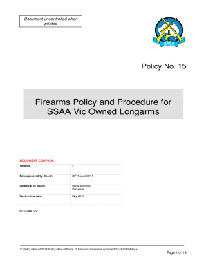 Fillable Online DECD Policy Template - SSAA Victoria Fax Email Print ...