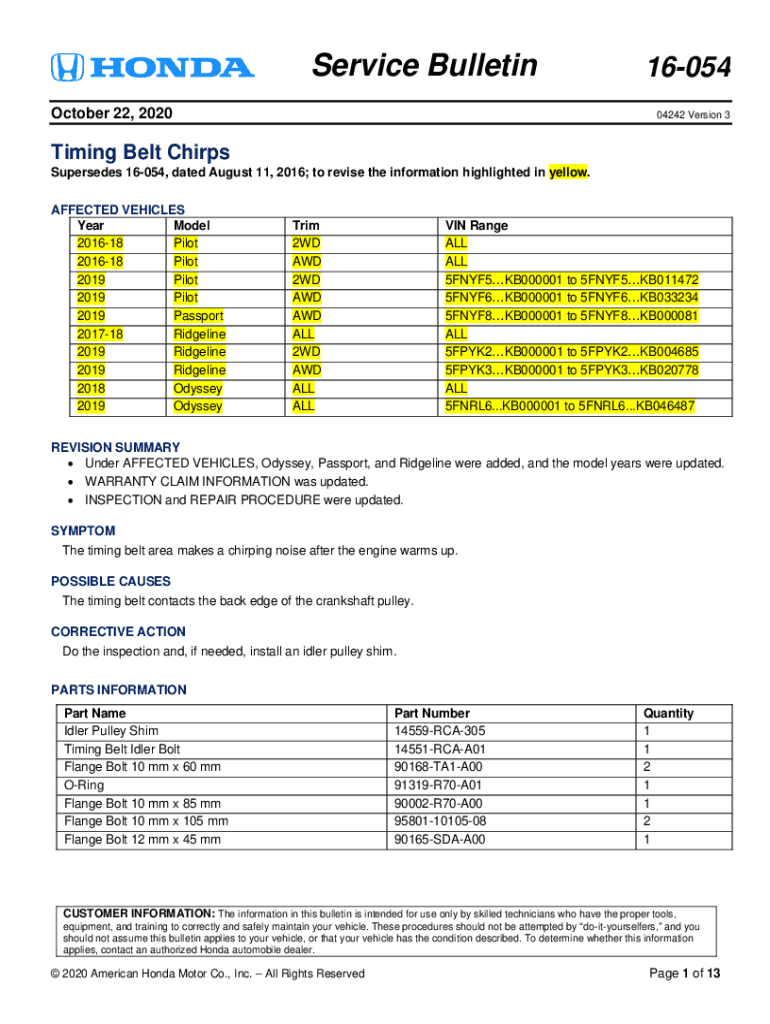 Fillable Online Car Recall and TSB - Your Recalls and Service Bulletins ...