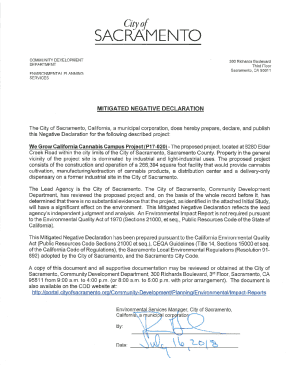 Fillable Online Initial Study/Mitigated Negative Declaration We Grow ...