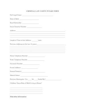 Fillable Online Attorney Intake Form: Getting Arrested - FindLaw Fax ...
