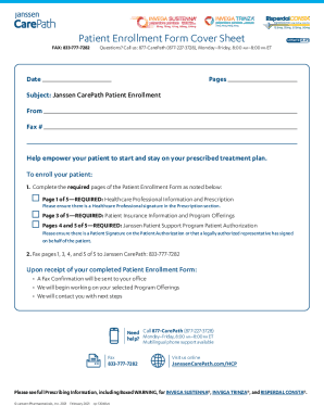 Fillable Online Completing the Patient Enrollment Form - Janssen ...