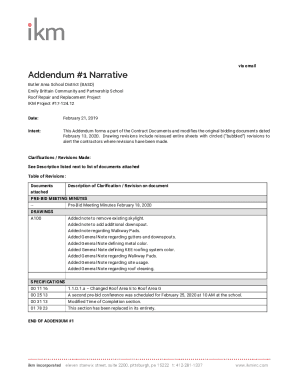 Fillable Online Addendum #1 Narrative Fax Email Print - pdfFiller