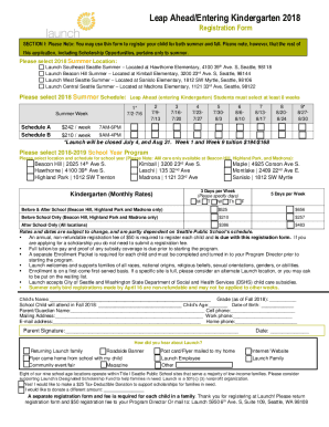 Fillable Online 2017-2018 School Age Registration Form - launchlearning ...