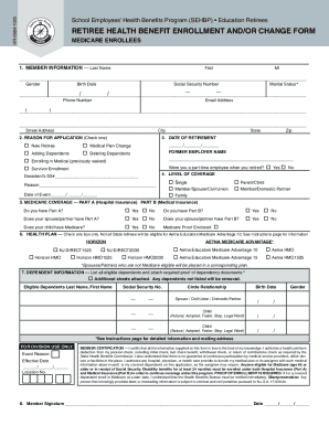 Fillable Online hr0984. Retiree Health Benefit Enrollment And/Or Change ...