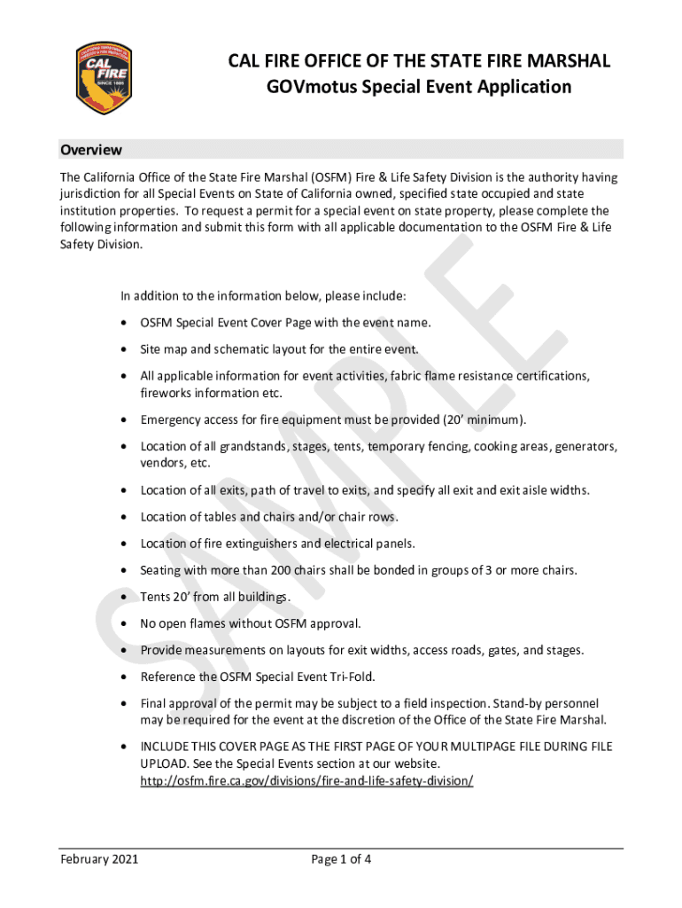 Fillable Online osfm fire ca CAL FIRE OFFICE OF THE STATE FIRE MARSHAL ...