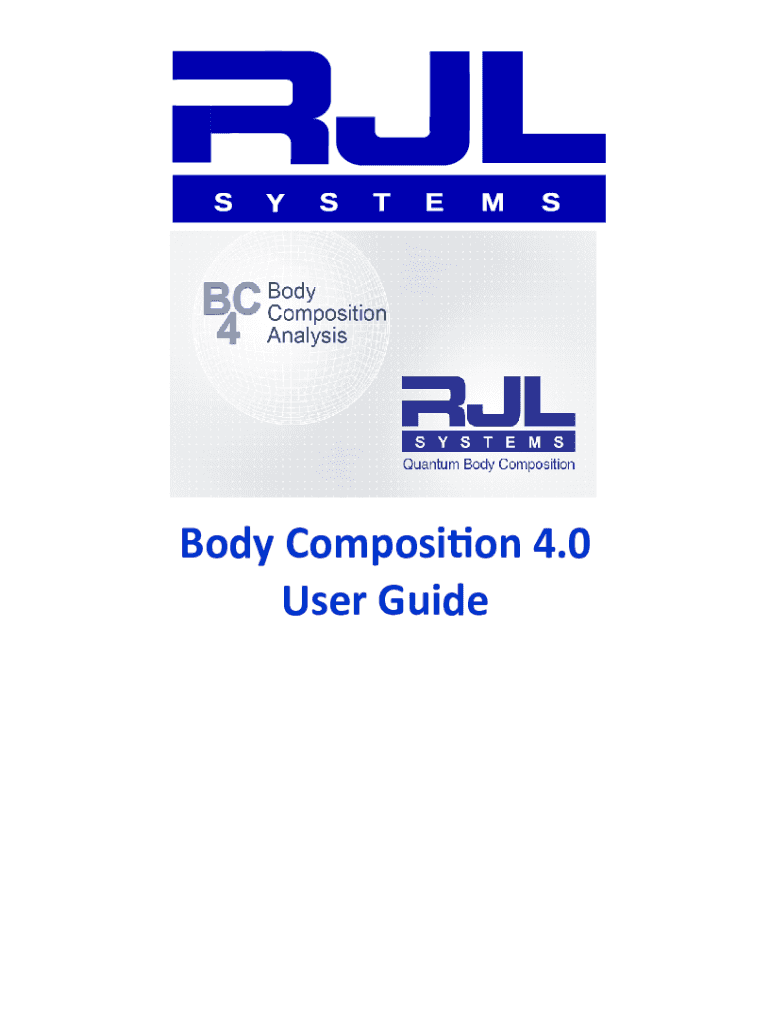 Fillable Online Body Composition Segmental User Guide - RJL Systems ...