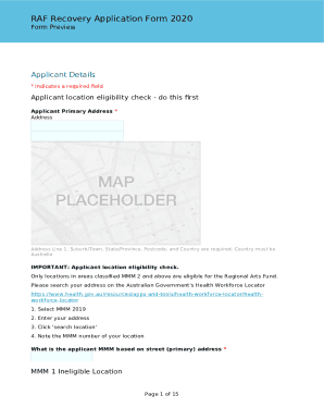 Fillable Online RAF Recovery Application Form 2020 FAA - Flying Arts ...