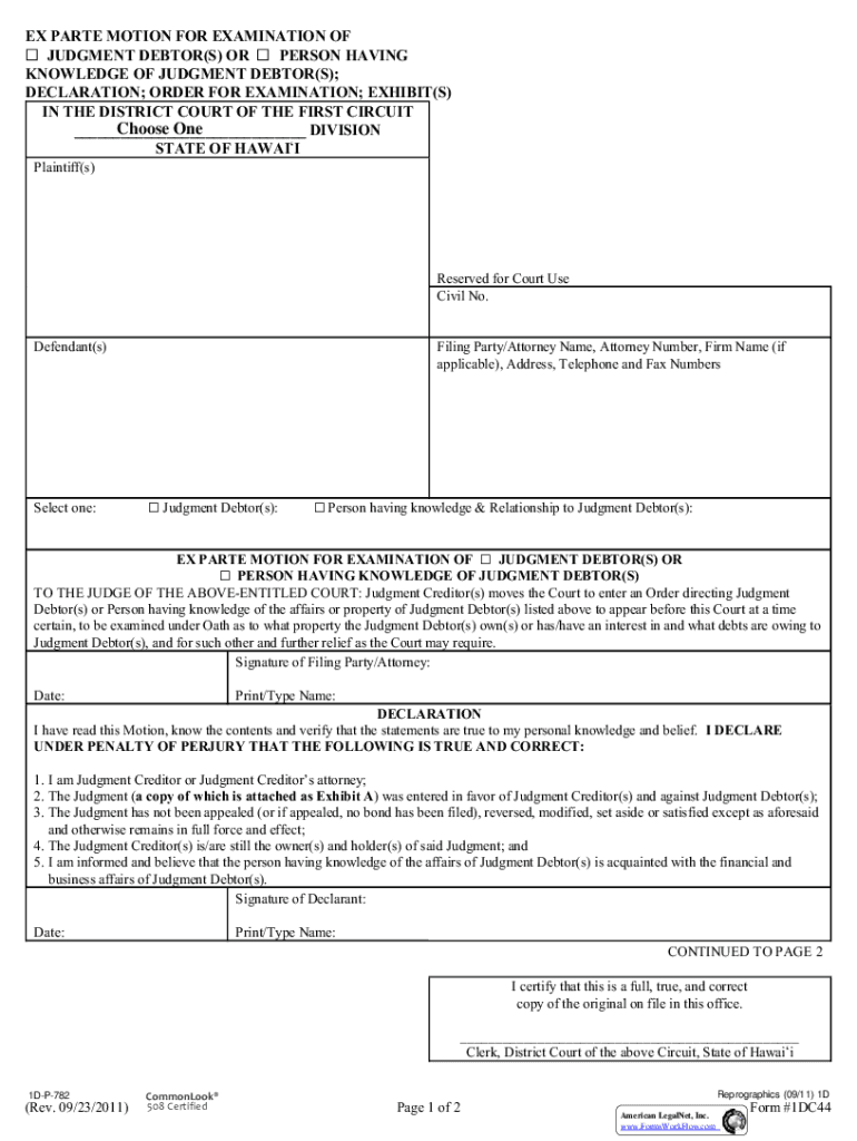 Fillable Online Form 1DC44 Download Fillable PDF or Fill Online Ex ...