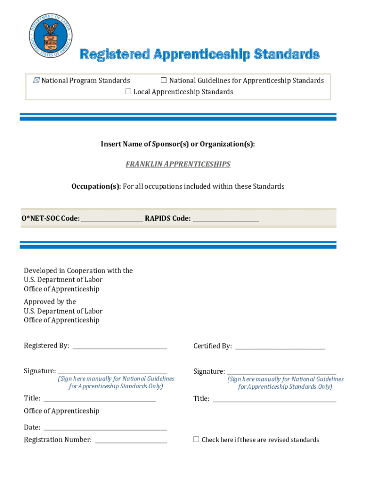 Fillable Online REVISED NATIONAL GUIDELINES FOR APPRENTICESHIP ...