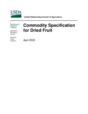 Fillable Online Regulatory Commodity Specification U for Dried Fruit ...