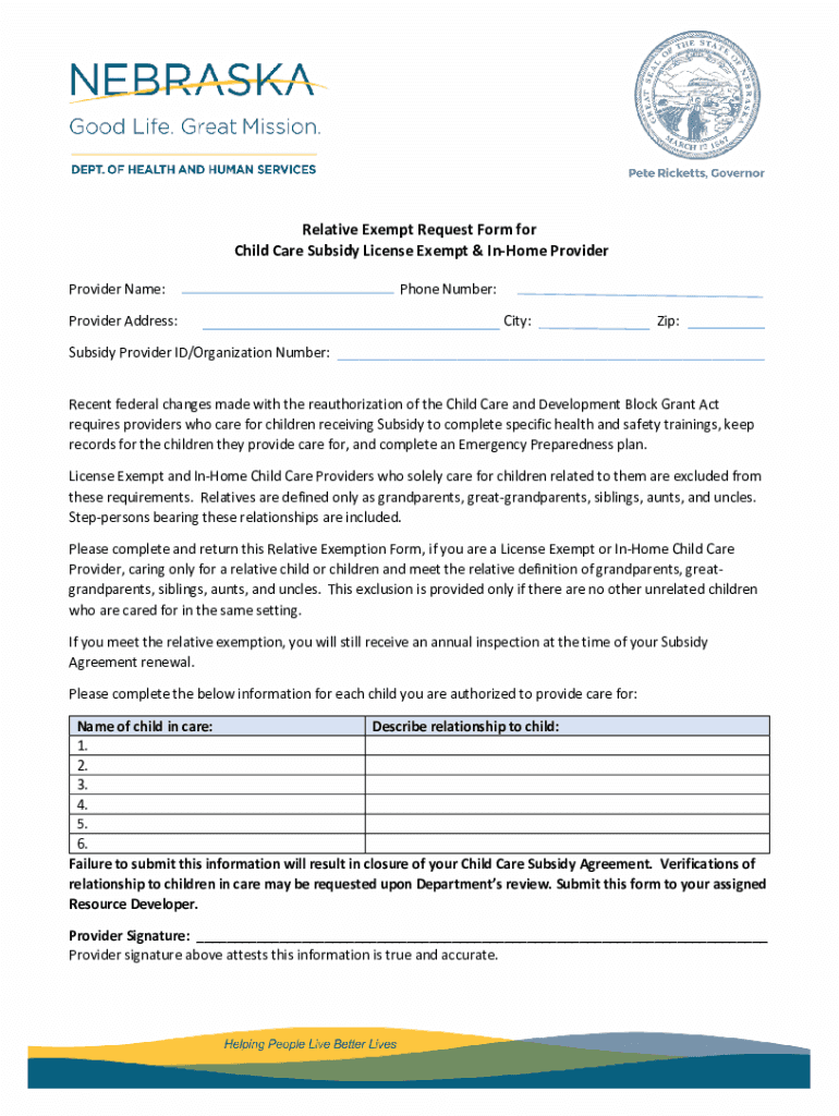 Fillable Online dhhs ne INSTRUCTIONS FOR ENROLLMENT FORM FOR PROVIDER OF LEGALLY ... Fax Email ...