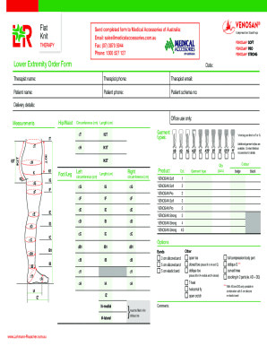 Fillable Online MEDACC VENOSAN flat knit Lower Extremity Measuring ...
