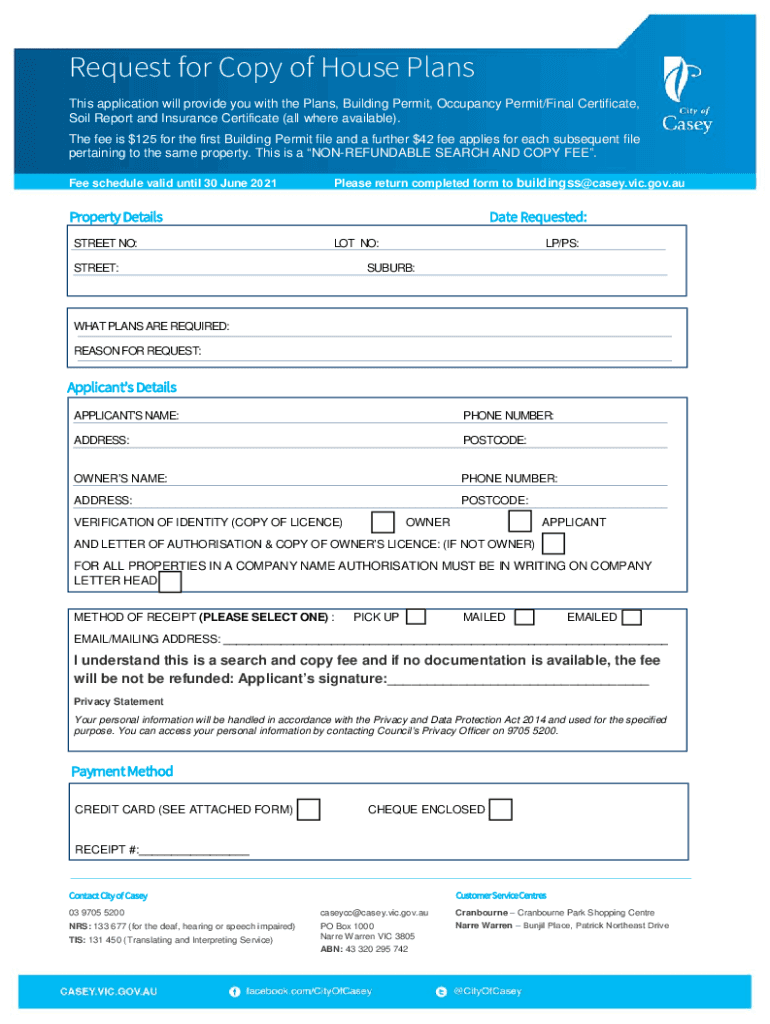 Fillable Online This application will provide you with the Plans ...