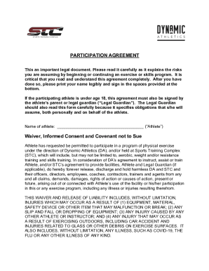 Fillable Online Participation Agreement Form and Variations - US Legal ...