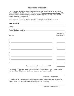 Fillable Online Informative Cover Form Fax Email Print - pdfFiller
