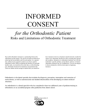 Fillable Online Informed Consent Form for Orthodontic Treatment Fax ...