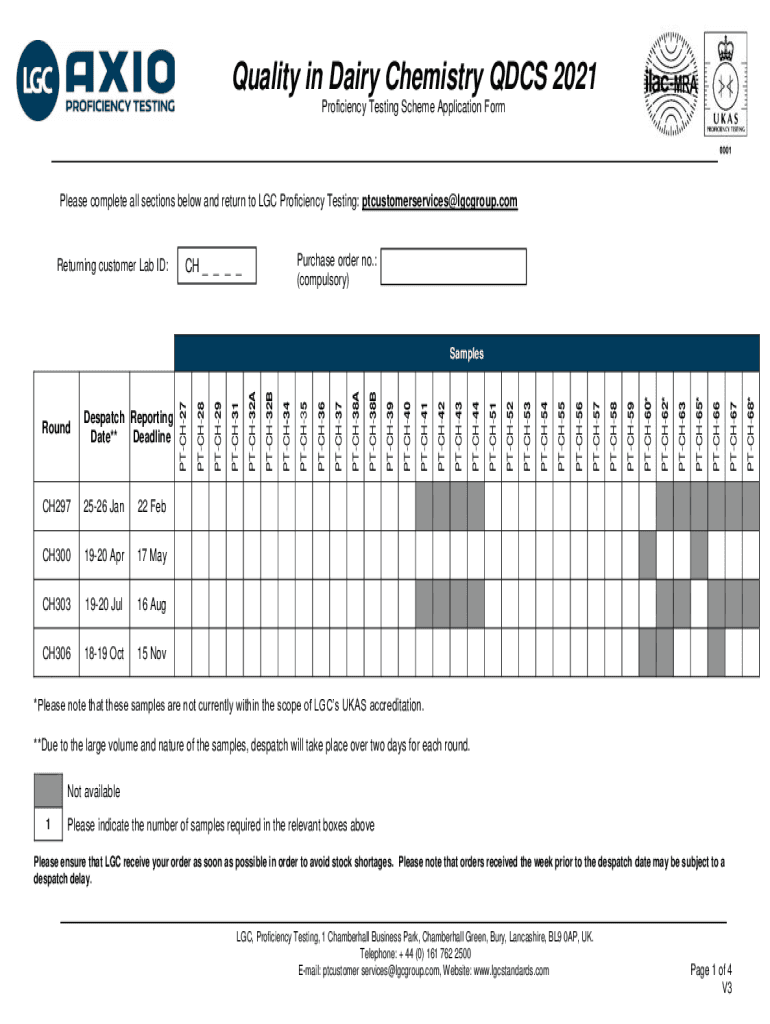 Fillable Online LGC Proficiency testing schemes - Daum Fax Email Print ...