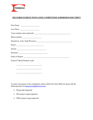 Fillable Online 2021 FORM Student Submission Document FINAL Fax Email ...