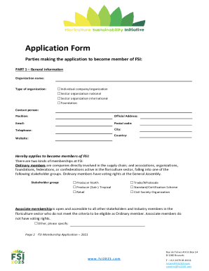 Fillable Online FSI Membership application - FSI 2025Floriculture ...