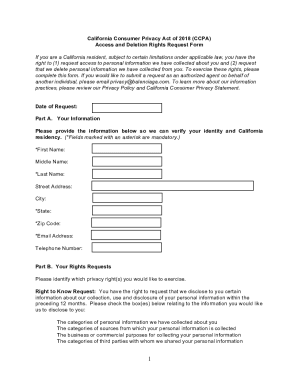 Fillable Online Access and Deletion Rights Request Form Fax Email Print ...