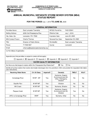 Fillable Online How to complete the MS4 Annual Report template Fax ...
