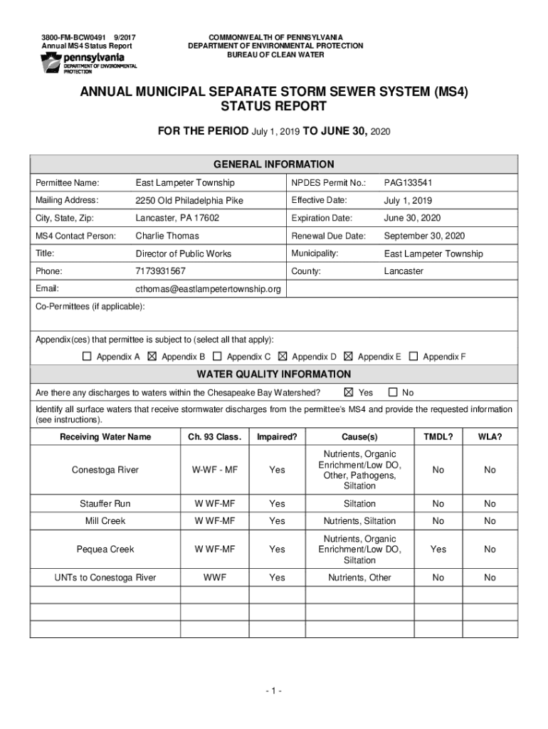 Fillable Online How to complete the MS4 Annual Report template Fax ...