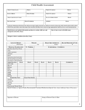 Fillable Online Pa Form Child Health - Fill Online, Printable, Fillable ...