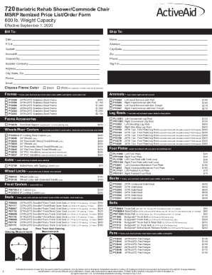 Fillable Online MSRP Itemized Price List/Order Form - activeaid.com Fax ...