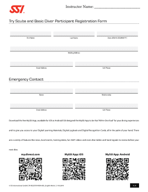 Fillable Online Try Scuba Form Fax Email Print - pdfFiller