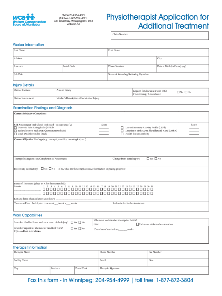 Fillable Online Physiotherapy - NHSPhysiotherapy / Physical Therapy ...