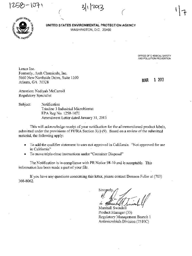 Fillable Online US EPA, Pesticide Product Label, TRIADINE 3 INDUSTRIAL ...