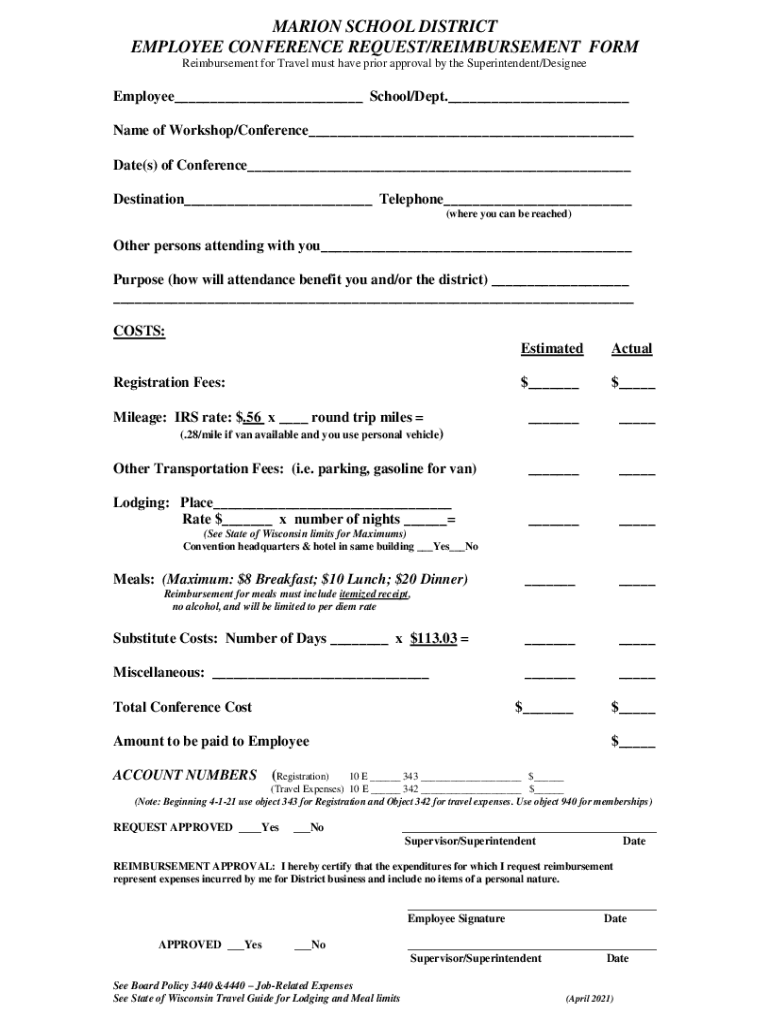 Fillable Online Business Services / Employee Reimbursements - Travel ... Fax Email Print - pdfFiller