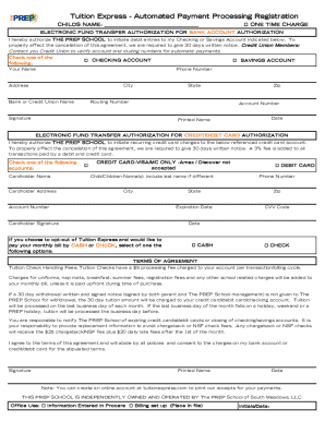 Fillable Online Tuition Express - Automated Payment Processing ...