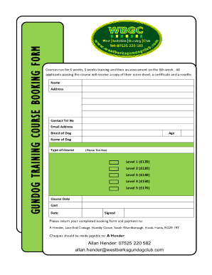 Fillable Online Course Booking Form.pdf Fax Email Print - pdfFiller
