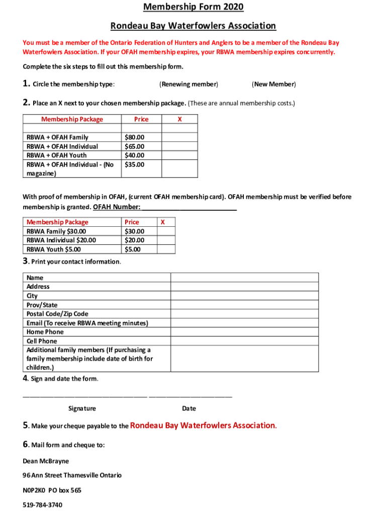 Fillable Online Welcome to Rondeau Provincial Park - Ontario Parks Fax ...
