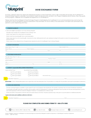 Fillable Online DOSE EXCHANGE FORM - YourBlueprint Fax Email Print ...