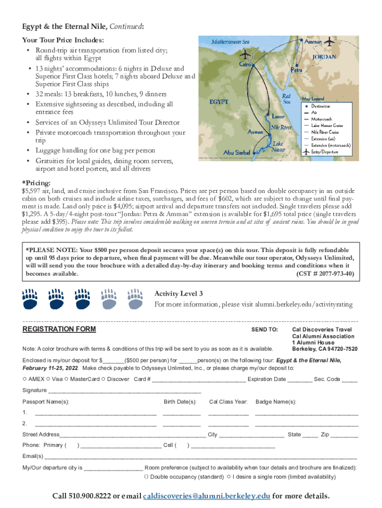 Fillable Online Egypt thE EtErnal nilE - travel.alumni.ucla.edu Fax ...
