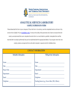 Fillable Online Submit a Sample FormNelson LabsSubmitting Samples for ...