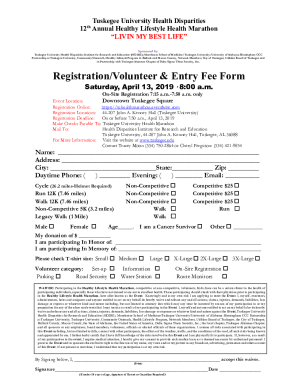 Fillable Online 2019 Marathon Registration Form.docx Fax Email Print ...