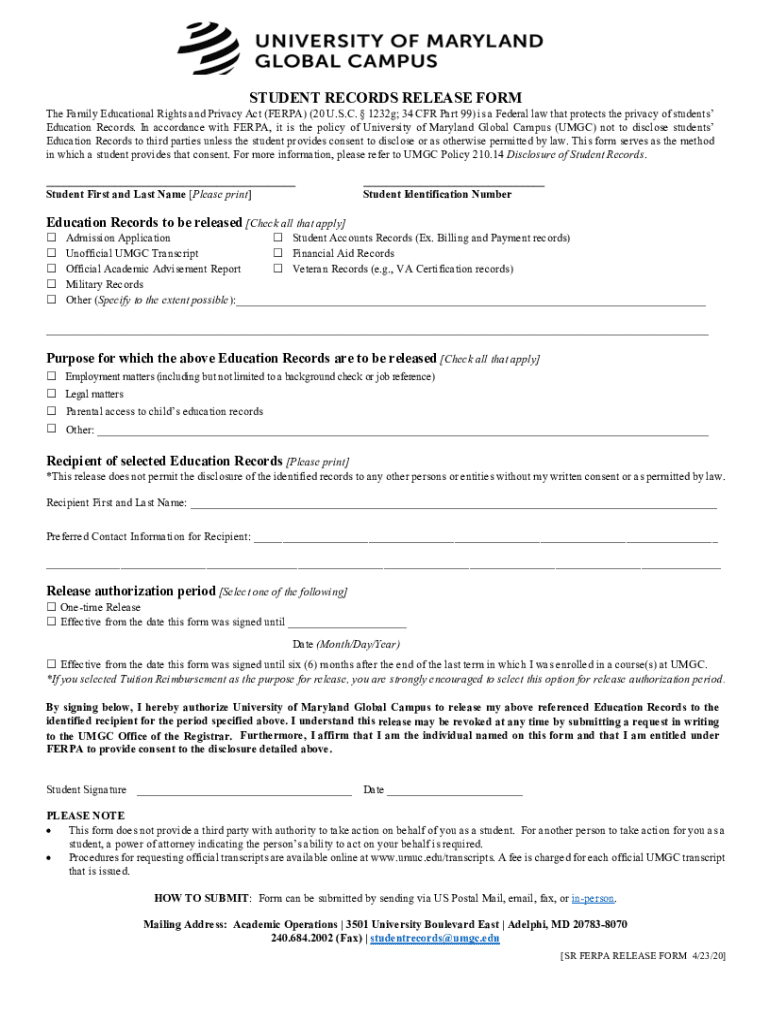 Fillable Online student-records-release-form Fax Email Print - pdfFiller
