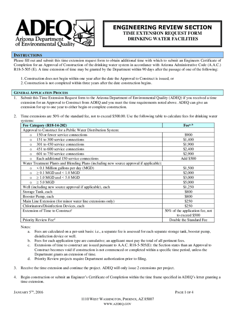 Fillable Online ENGINEERING REVIEW SECTION TIME EXTENSION REQUEST FORM ...