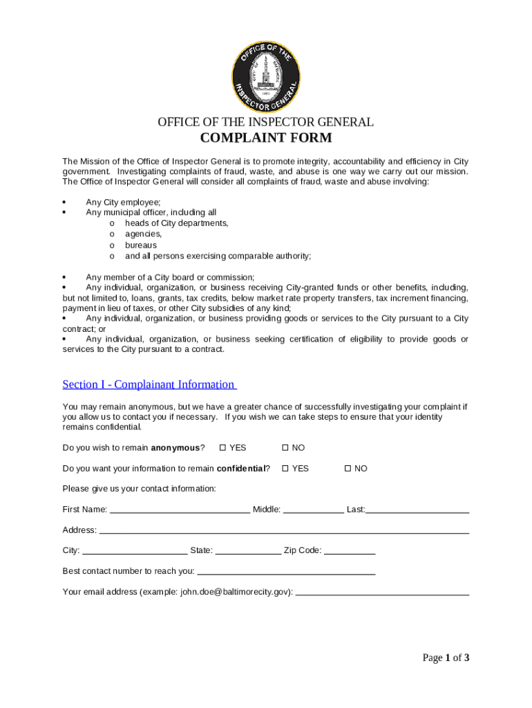 Welcome to the OIG . . .Office of the Inspector General Doc Template ...