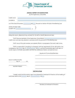 Fillable Online dfs ny CRB Annual Report of Examination Form Fax Email ...