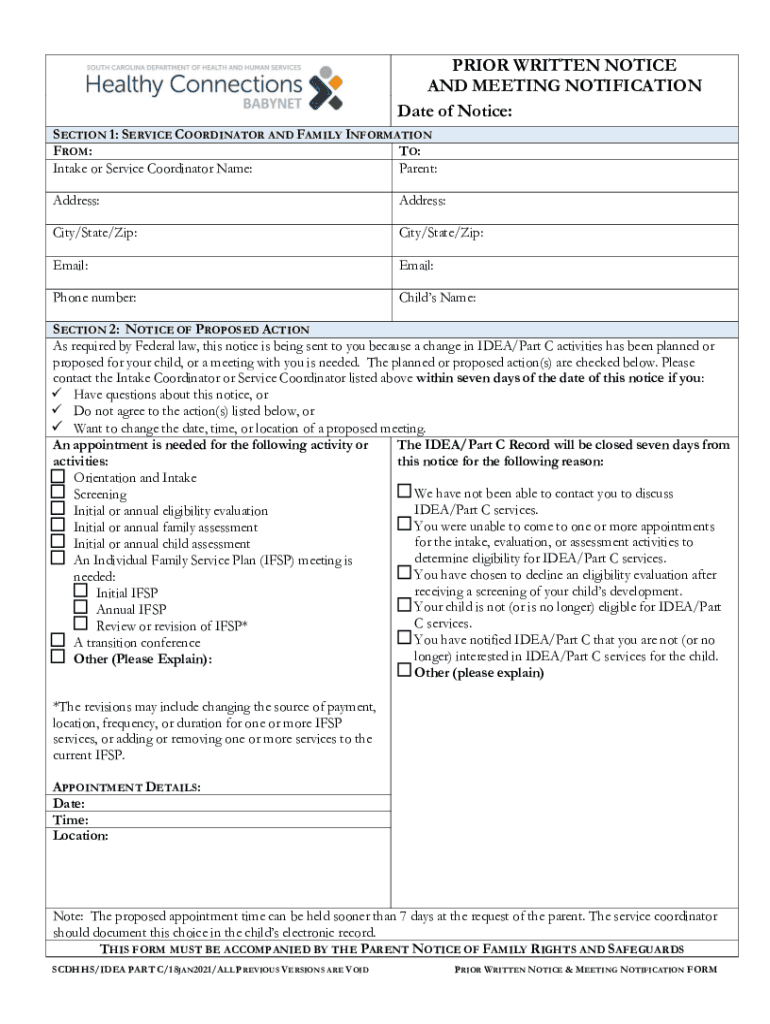 Fillable Online Parent Rights and Procedural Safeguards in Early ...