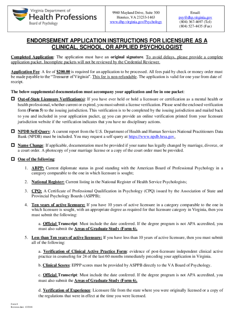 Fillable Online ENDORSEMENT APPLICATION INSTRUCTIONS ... - ris.dls ...